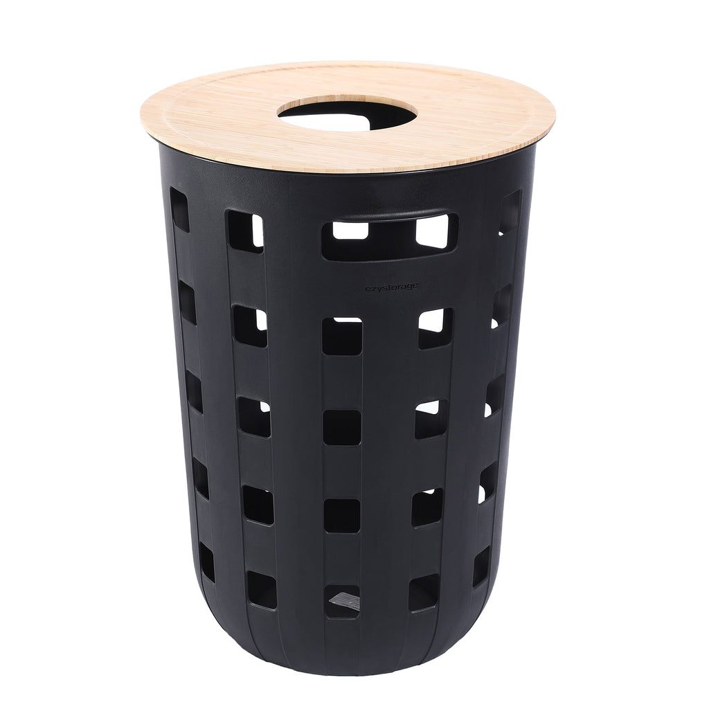 60L Aura Bamboo Lidded Laundry Hamper