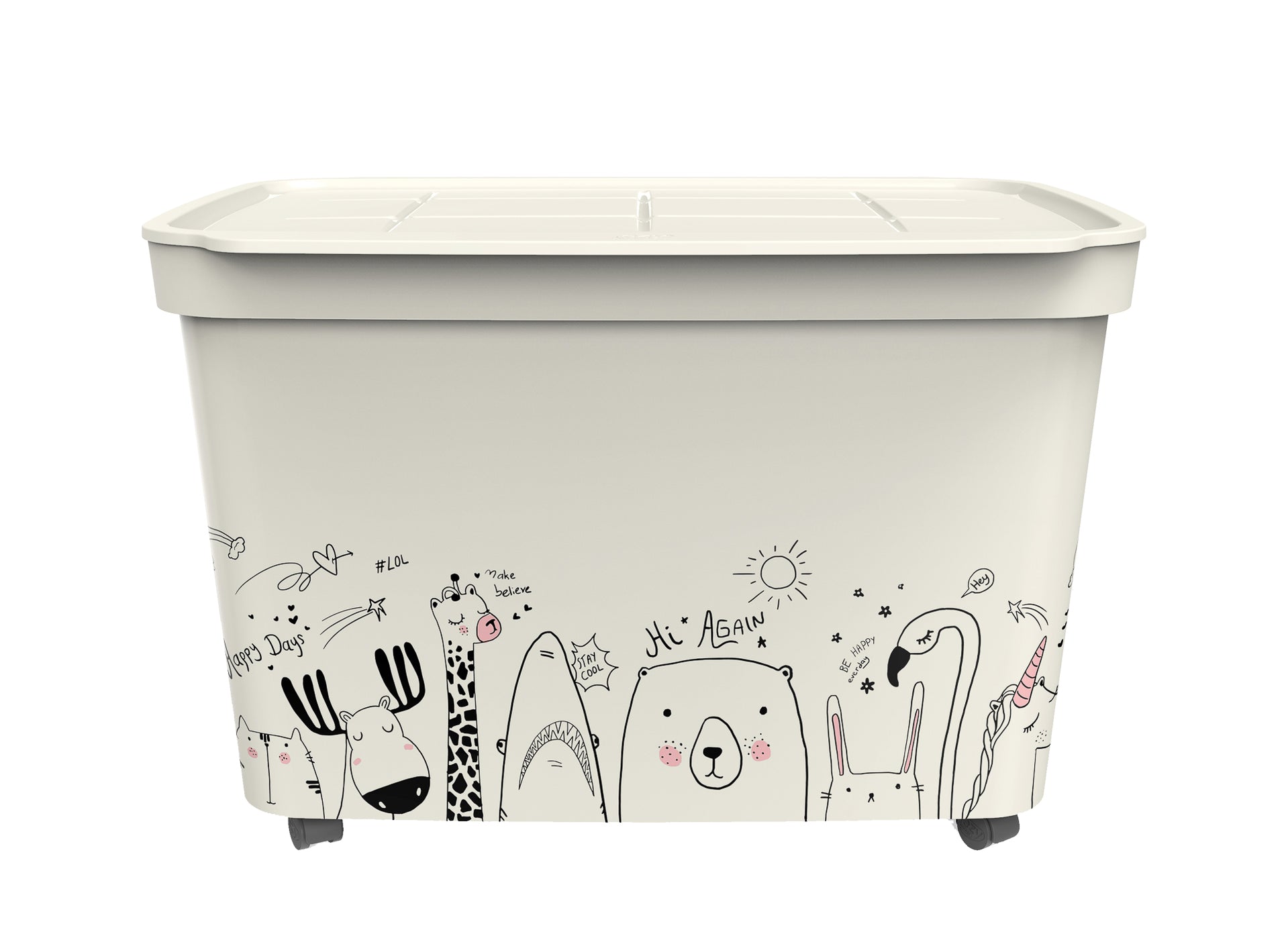 80L Store Away Rolling Bin IML — Ezy Storage