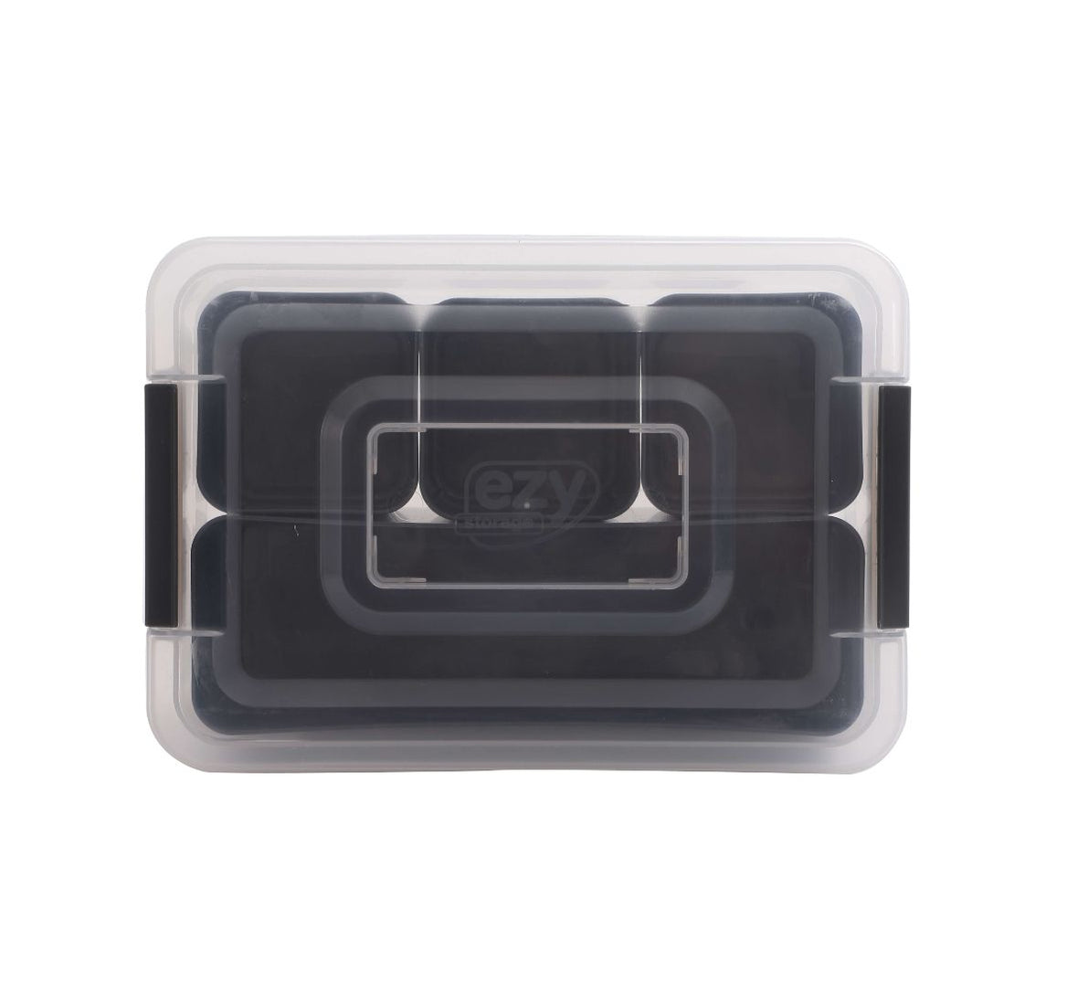 Home 1.5L Sort It Container 4 Shallow Cups Clear